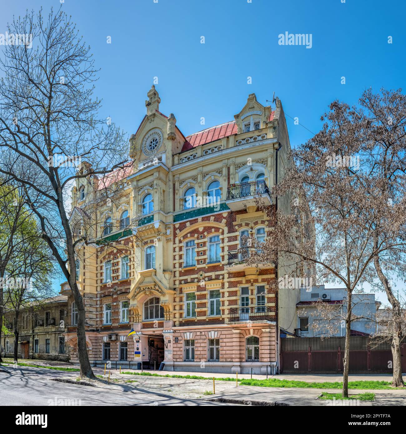 Historical building on the Marazlievskaya street in Odessa, Ukraine ...