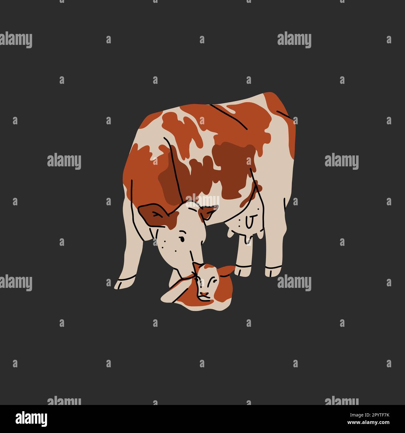 Hand drawn abstract vector clipart illustration collection with brown ...