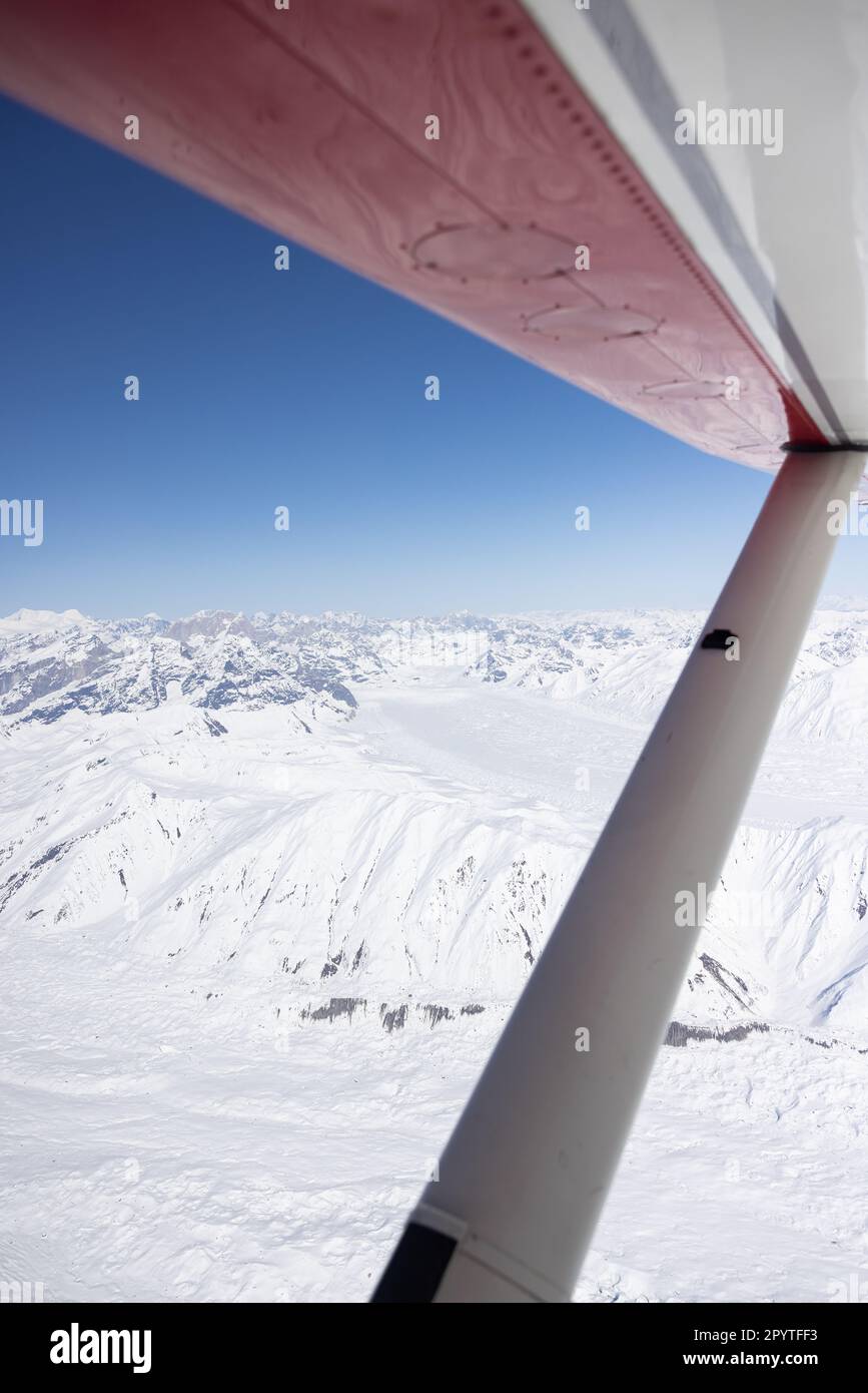 Mountain view from airplane window near Mountain Denali Stock Photo - Alamy
