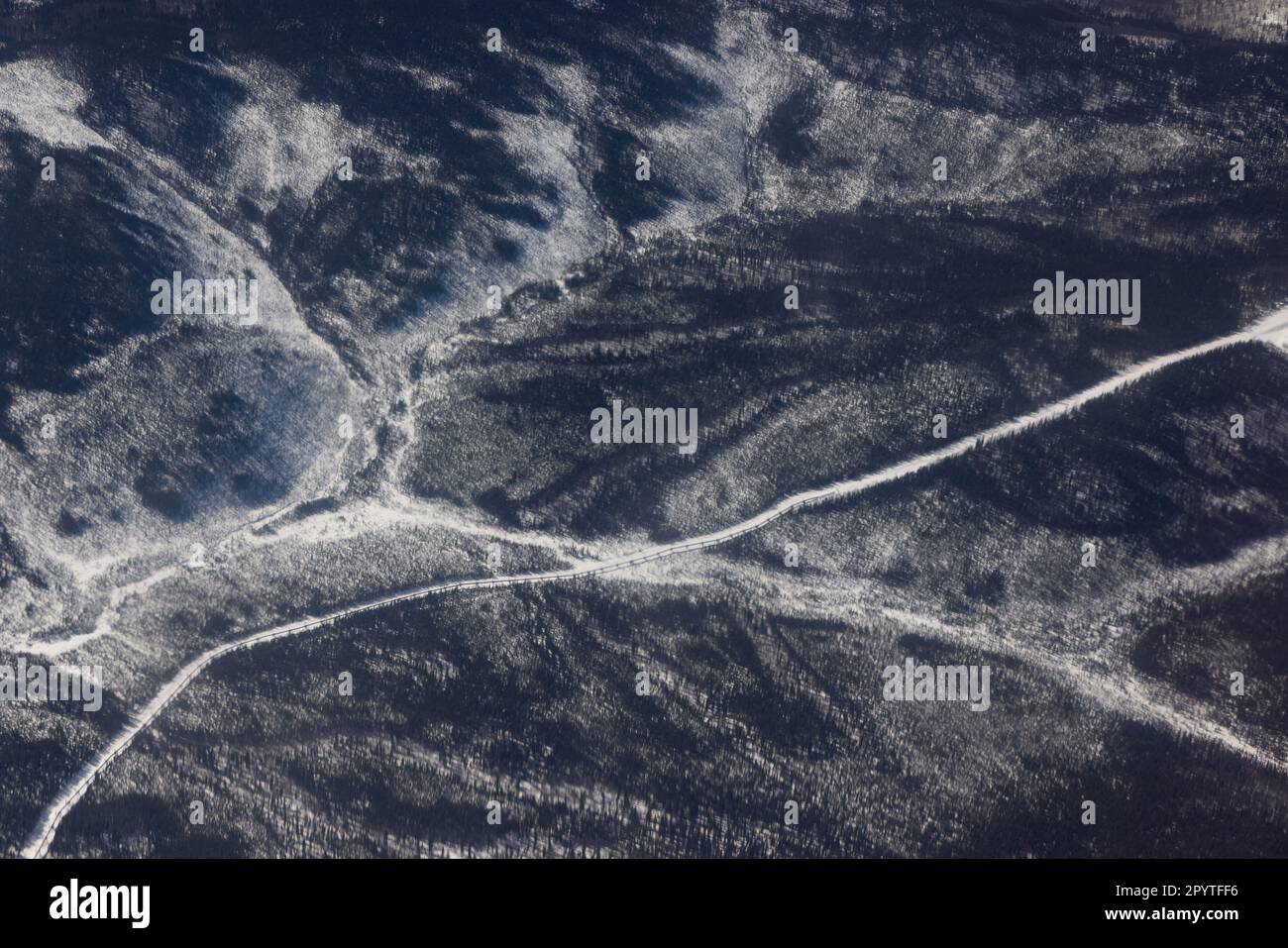 Birdseye view of the Trans-Alaska Pipeline from an airplane Stock Photo ...