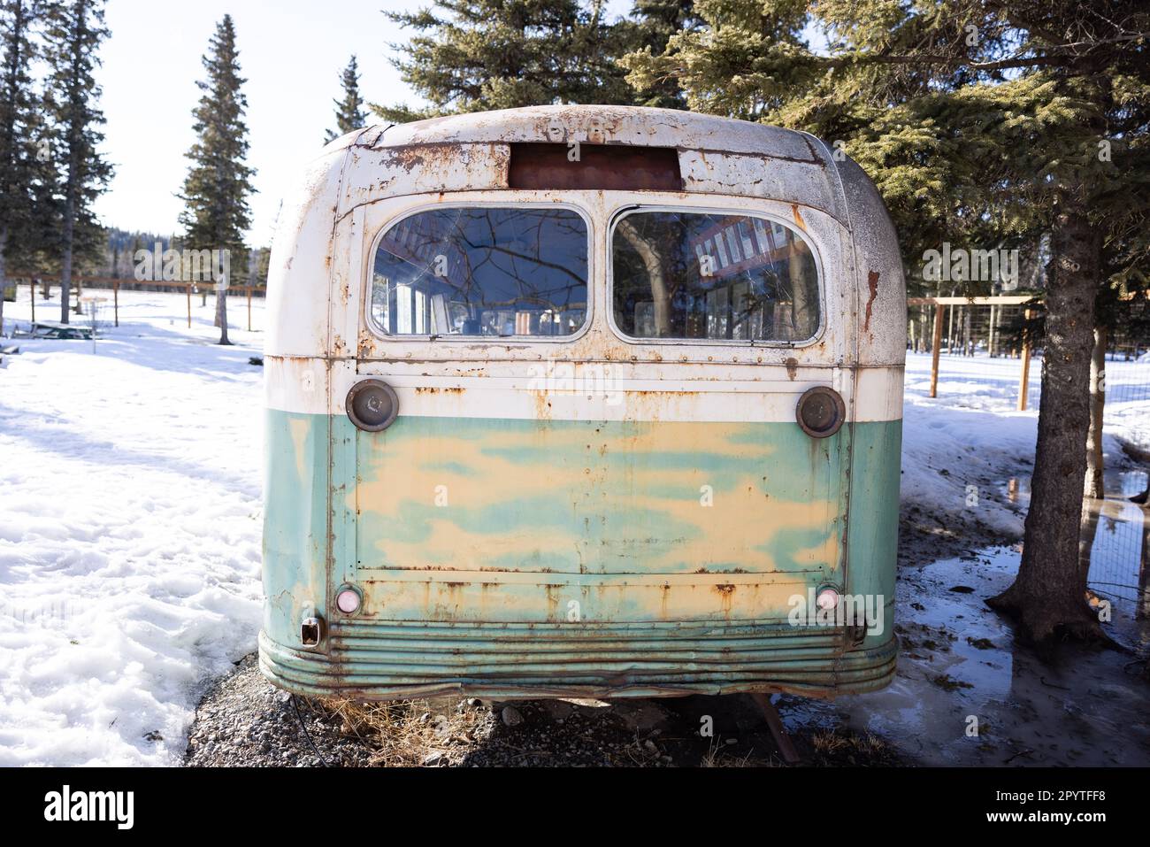 Into the Wild Movie Prop Bus in Alaska Stock Photo - Alamy
