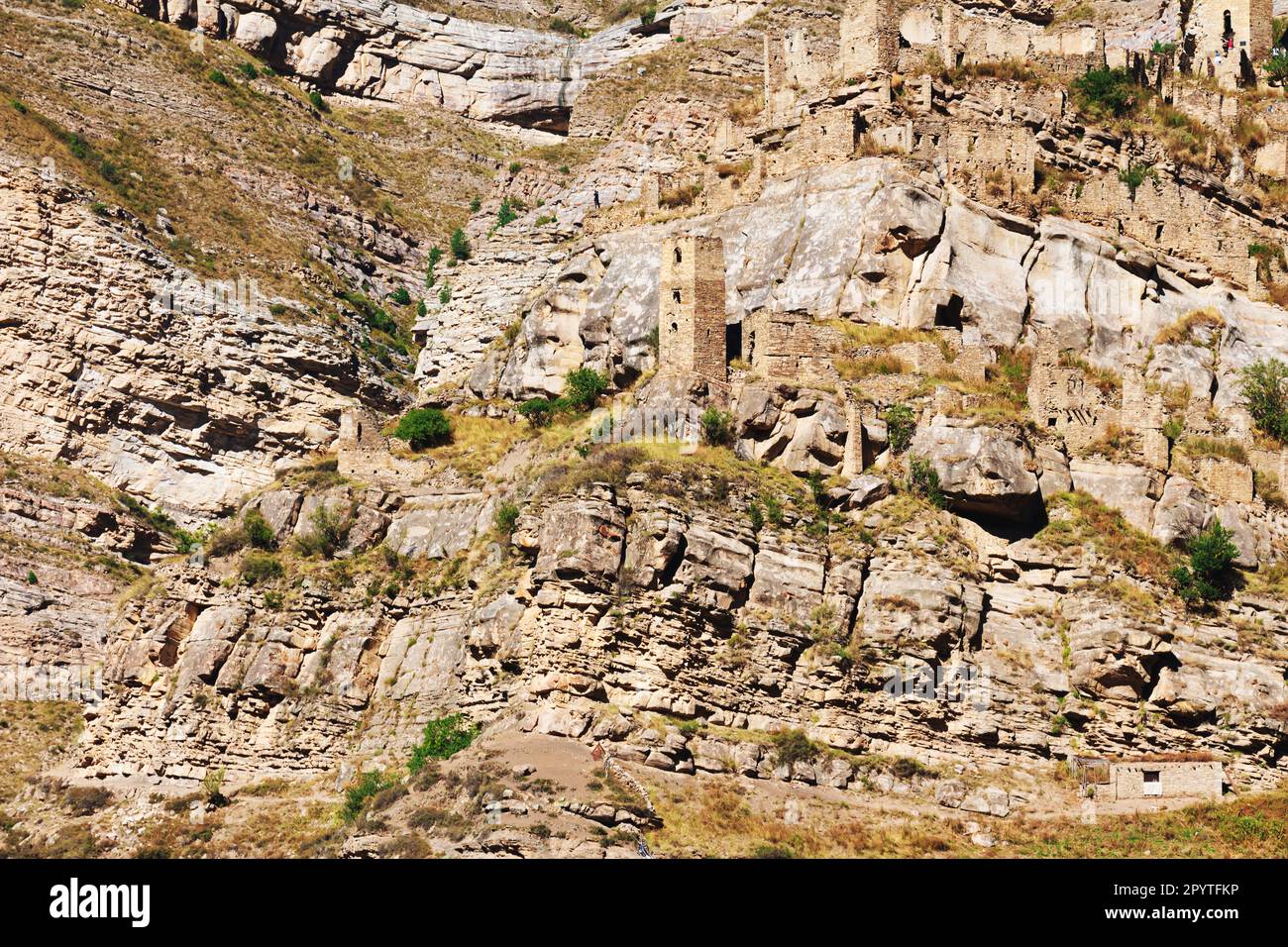 Aul ghost Kahib, Dagestan. Abandoned village in the Caucasus mountains ...