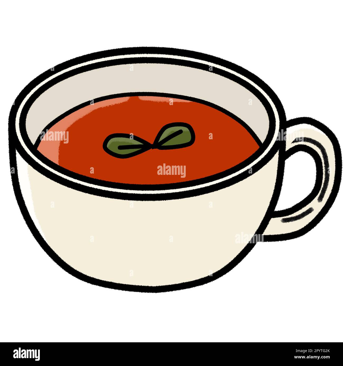 isolate tomato soup in a cream mug, spanish soup, vegetarian soup-puree ...