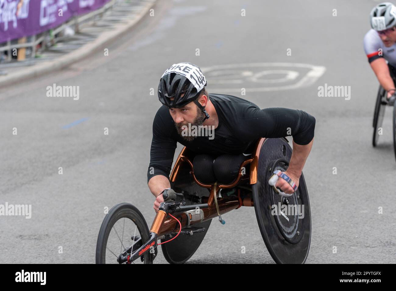 Aaron Pike competing in the TCS London Marathon 2023 passing through ...