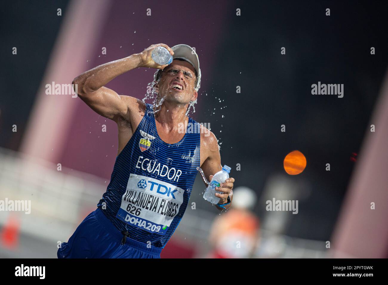 Claudio Paulino Villanueva Flores running the 50 Kilometres Race Walk ...