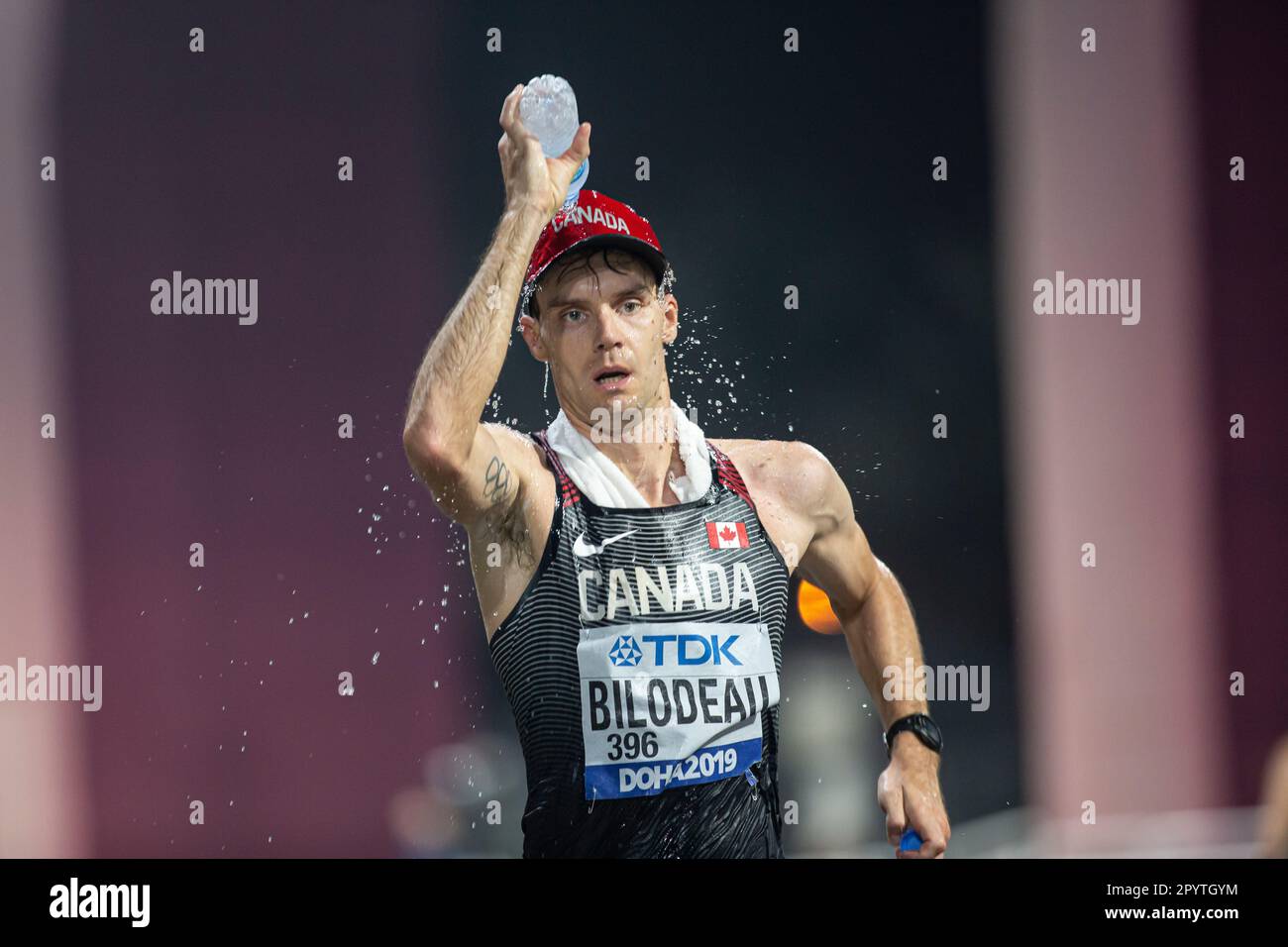 Mathieu Bilodeau running the 50 Kilometres Race Walk at the 2019 World ...