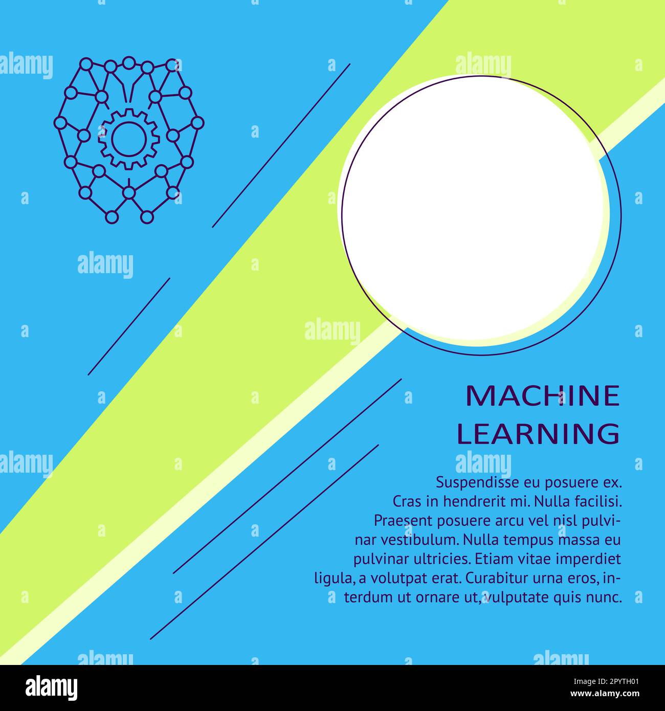 Machine learning banner with place for text. Vector illustration Stock ...