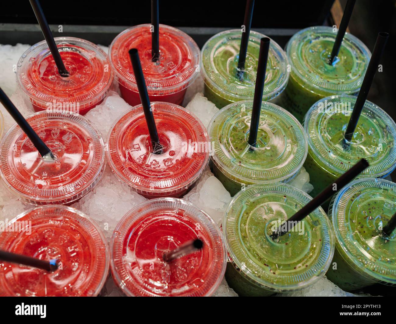 Iced Fruit Smoothies in the flavors of Banana, Grapefruit, Orange, Kiwi ...