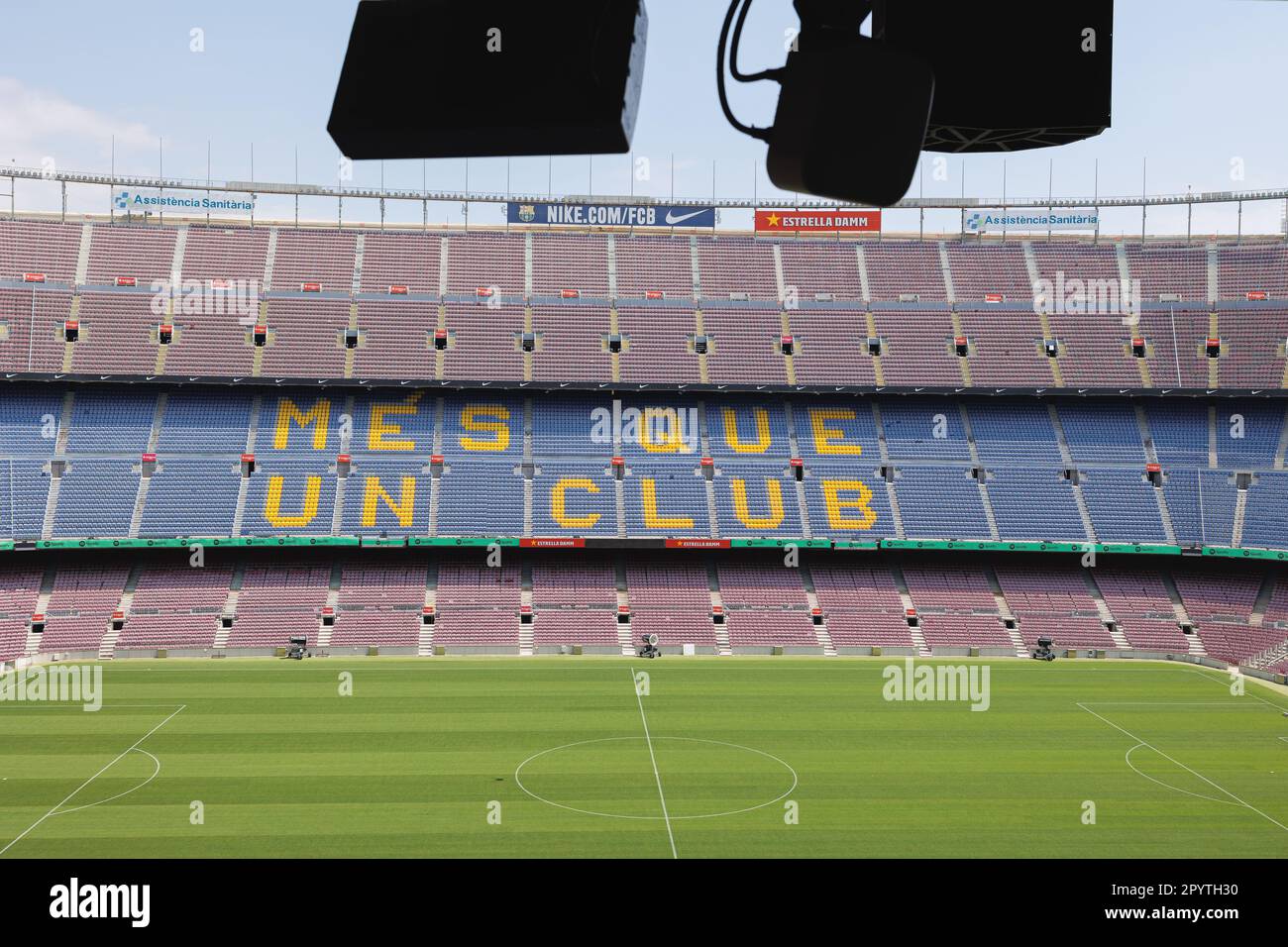 View from the highest Seats of the F.C. Barcelona Soccer Stadium, Camp ...