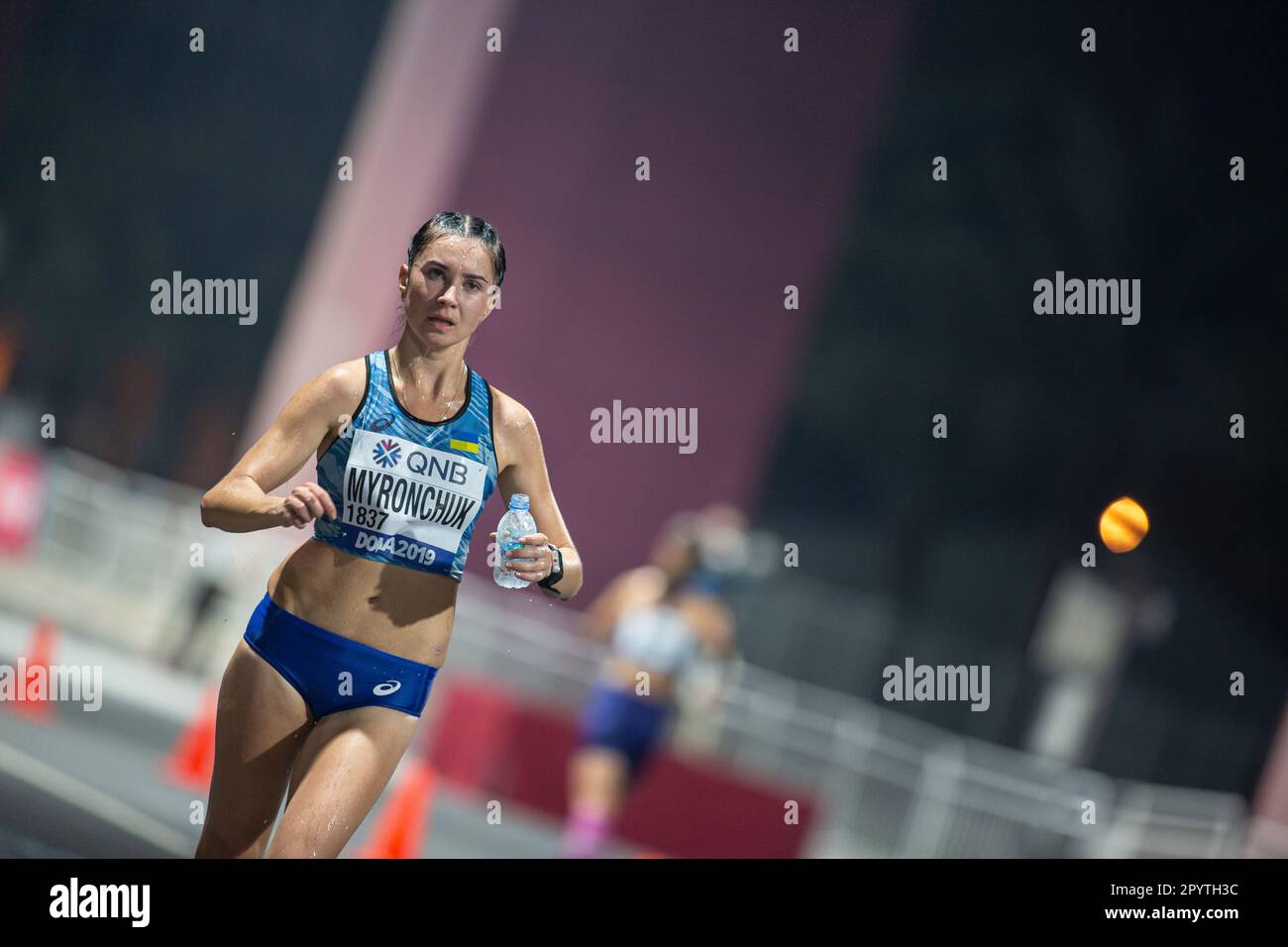 Valentyna Myronchuk running the 50 Kilometres Race Walk at the 2019 ...
