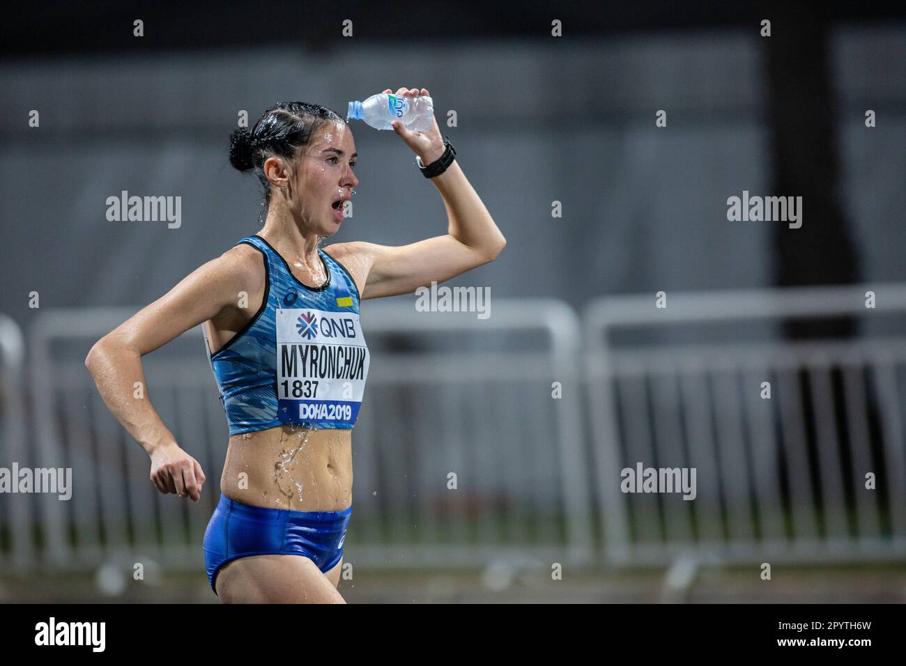 Valentyna Myronchuk running the 50 Kilometres Race Walk at the 2019 ...