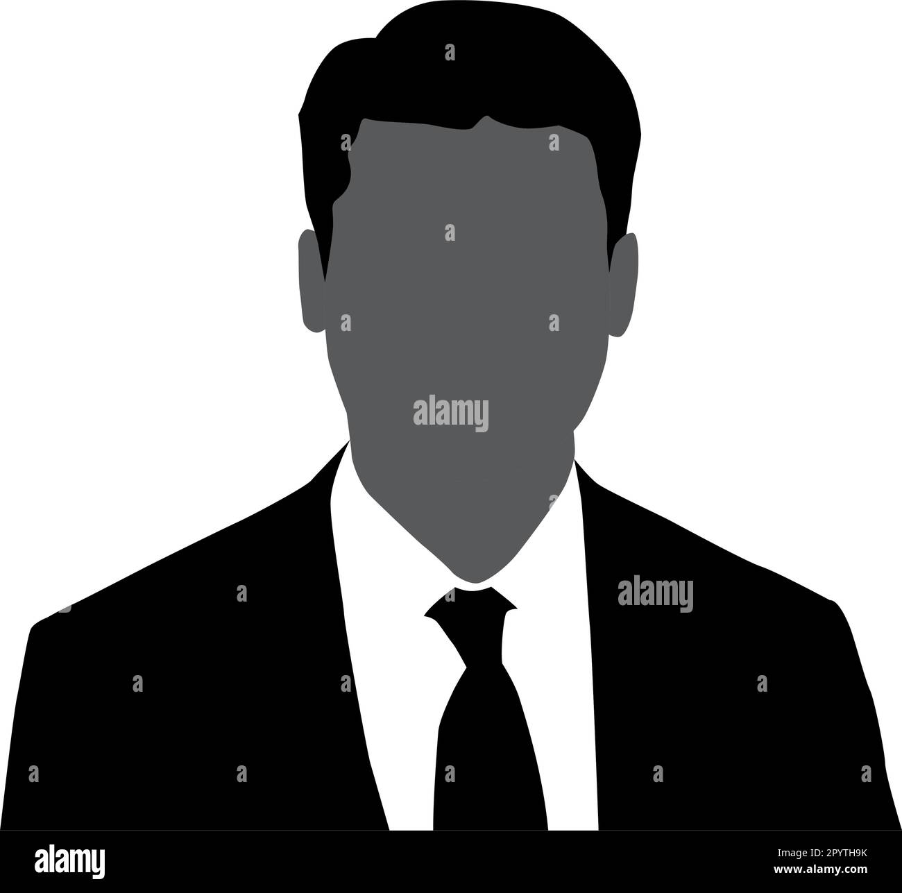 Silhouette vector icon of the upper body of several business man Stock ...