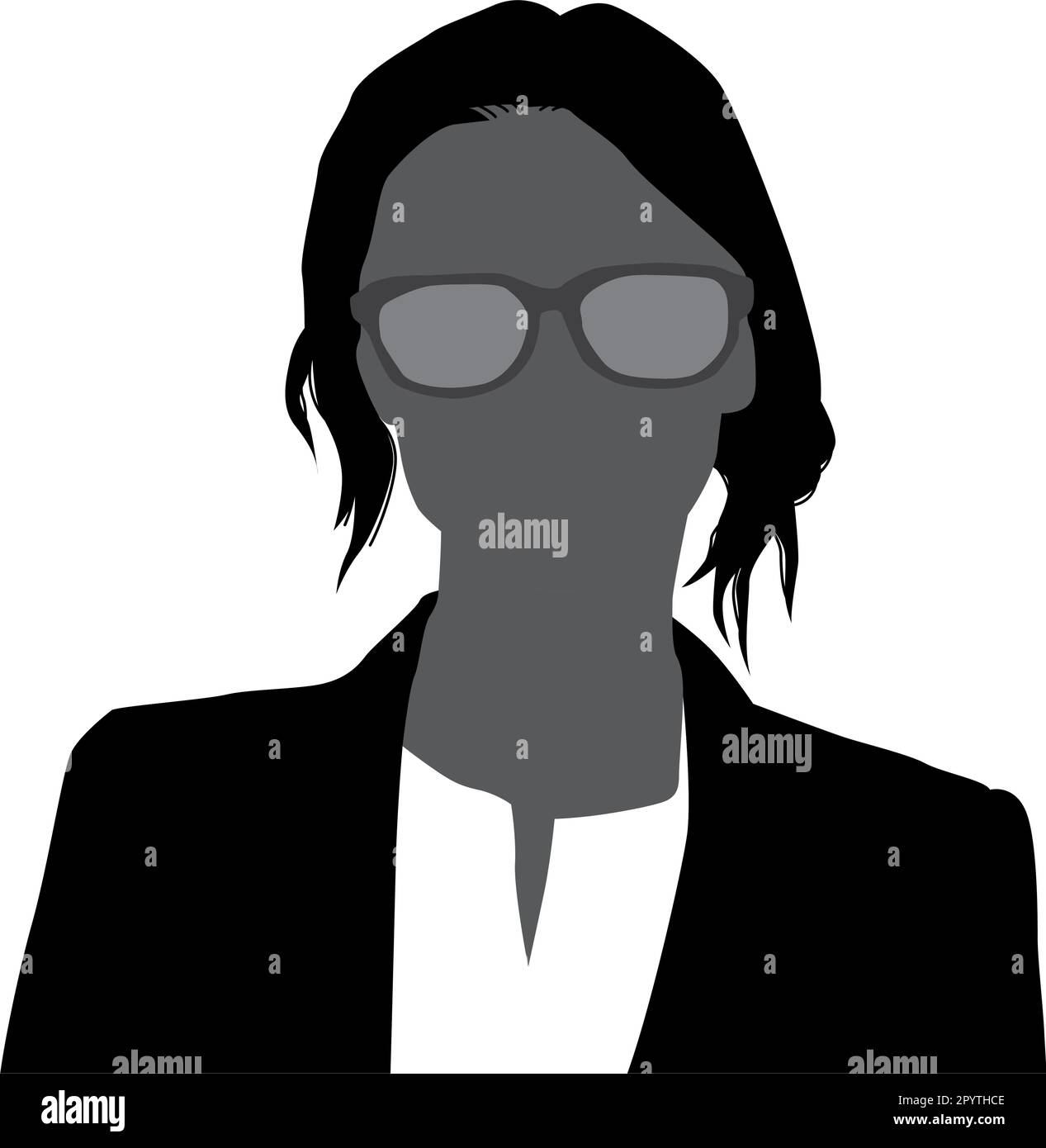 Silhouette vector icon of the upper body of several business woman ...