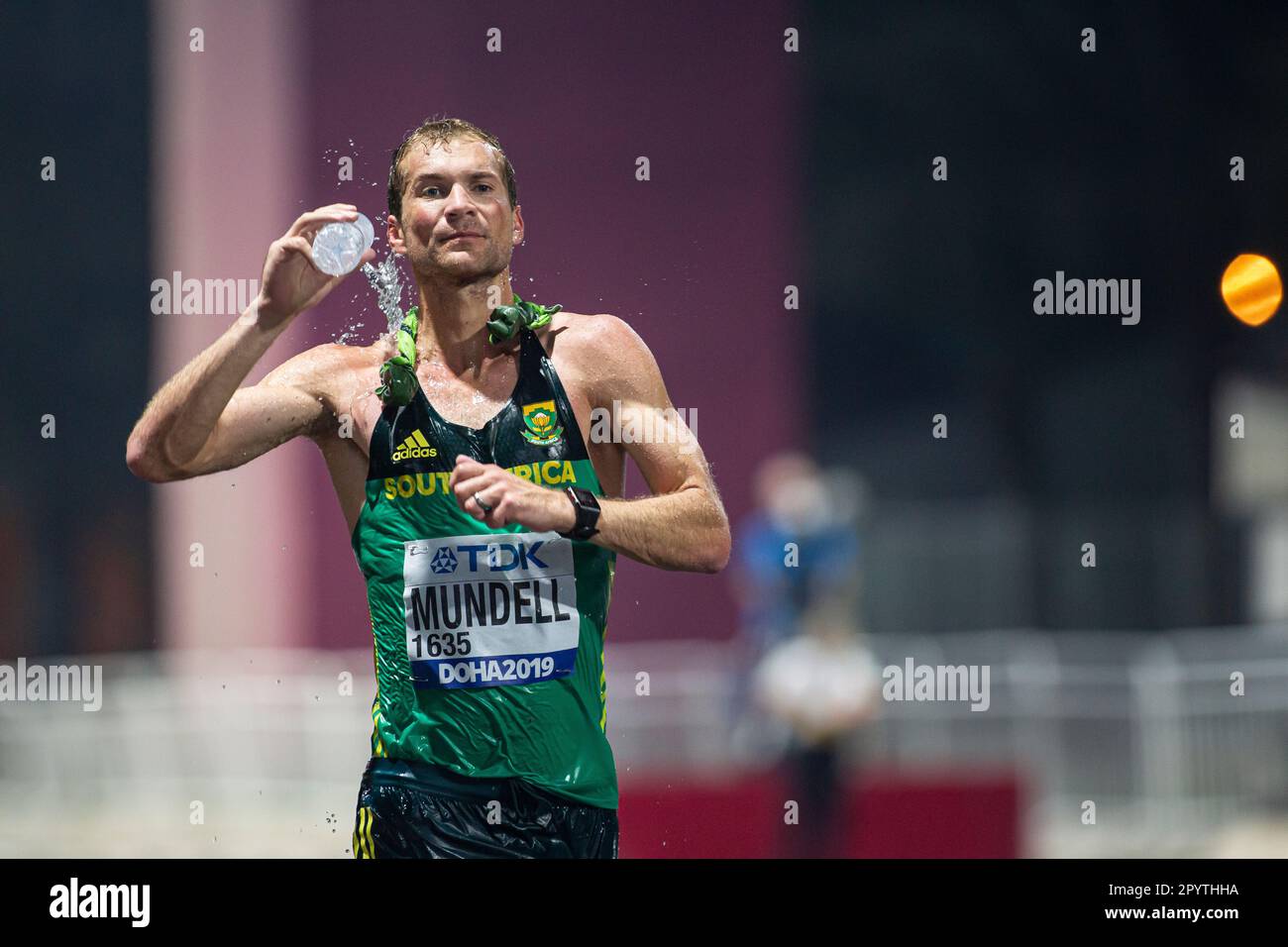 Marc Mundell running the 50 Kilometres Race Walk at the 2019 World ...