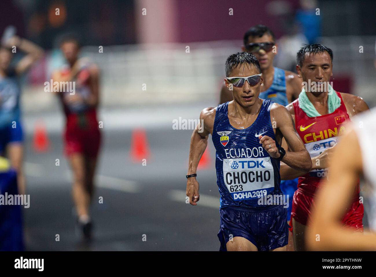 Andrés Chocho running the 50 Kilometres Race Walk at the 2019 World ...