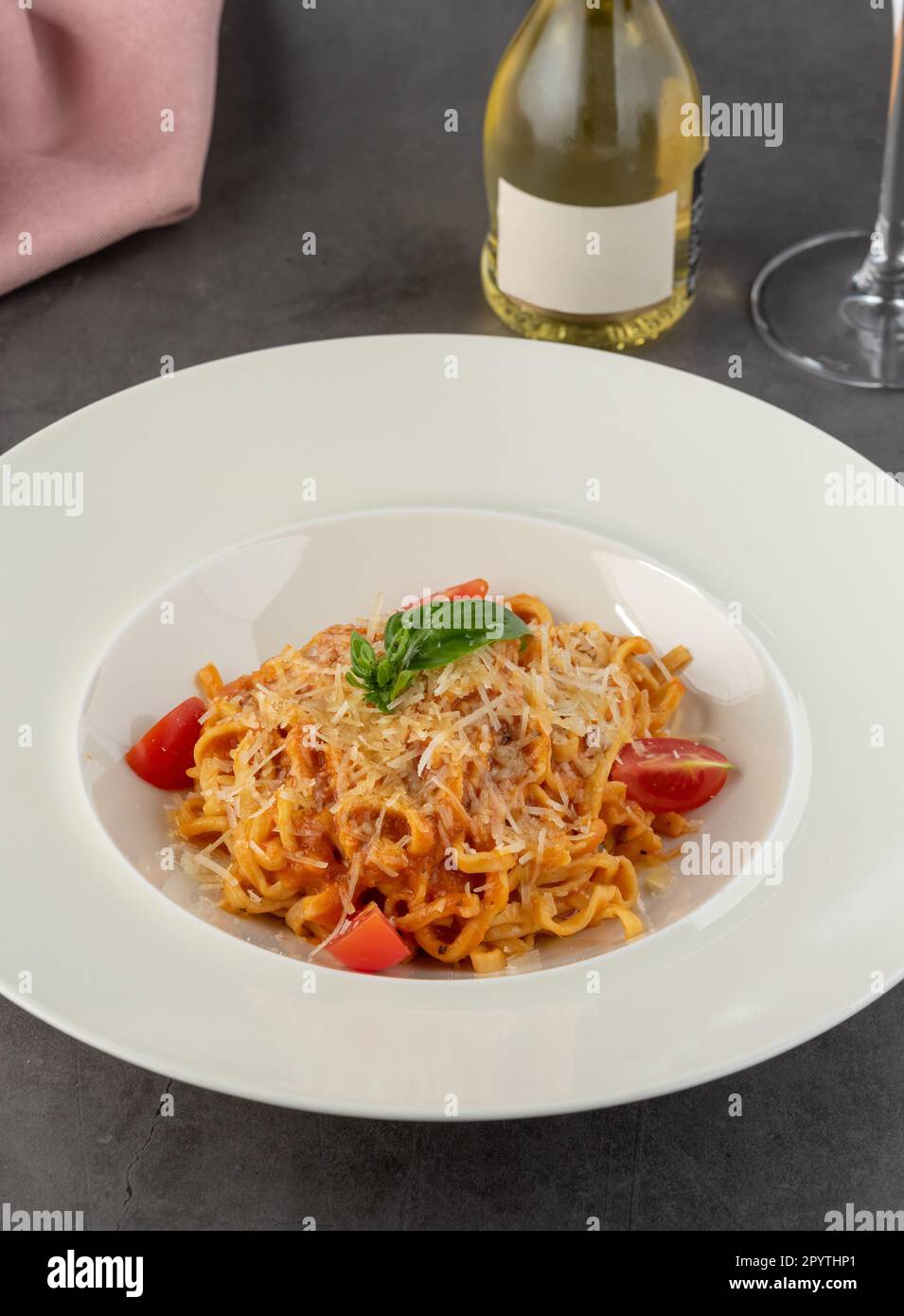 Spaghetti with Marinara sauce served in a fine dining restaurant Stock ...