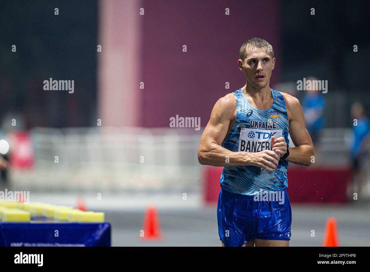 Ivan Banzeruk running the 50 Kilometres Race Walk at the 2019 World ...