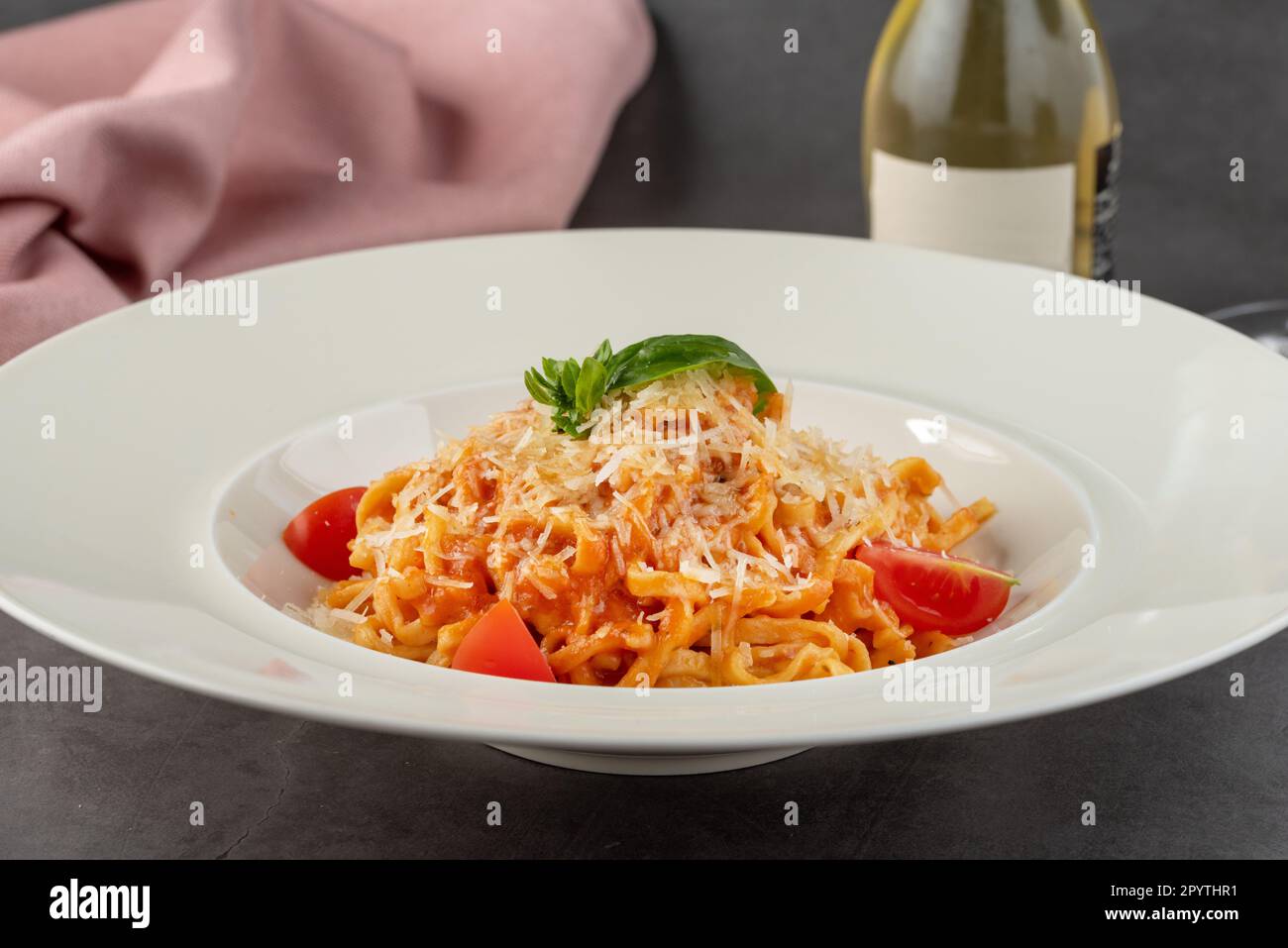 Spaghetti with Marinara sauce served in a fine dining restaurant Stock ...
