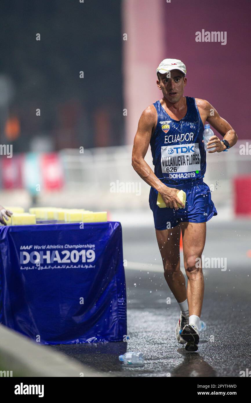 Claudio Paulino Villanueva Flores running the 50 Kilometres Race Walk ...