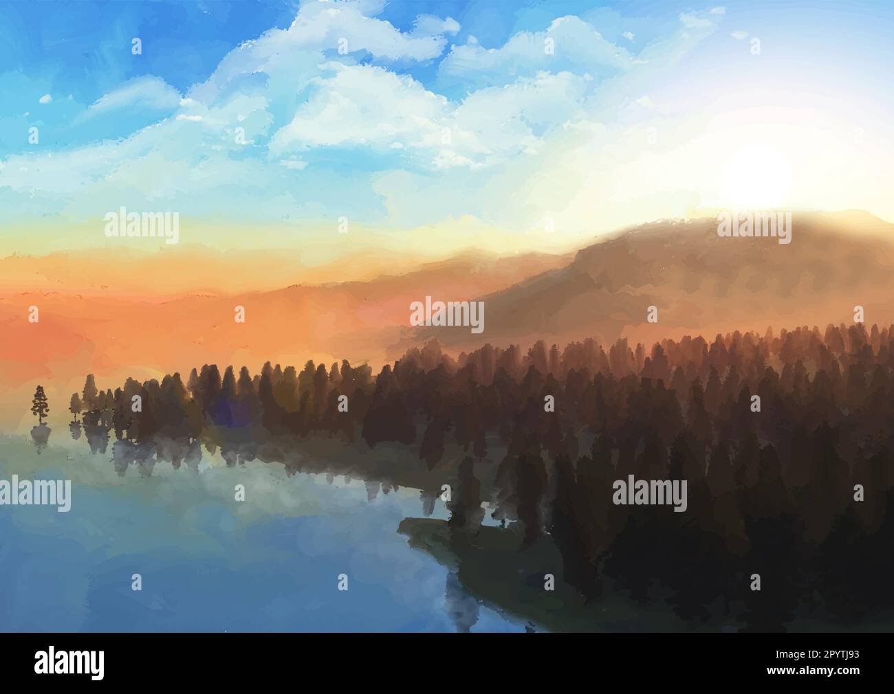 Painted hills background Stock Vector Images - Alamy