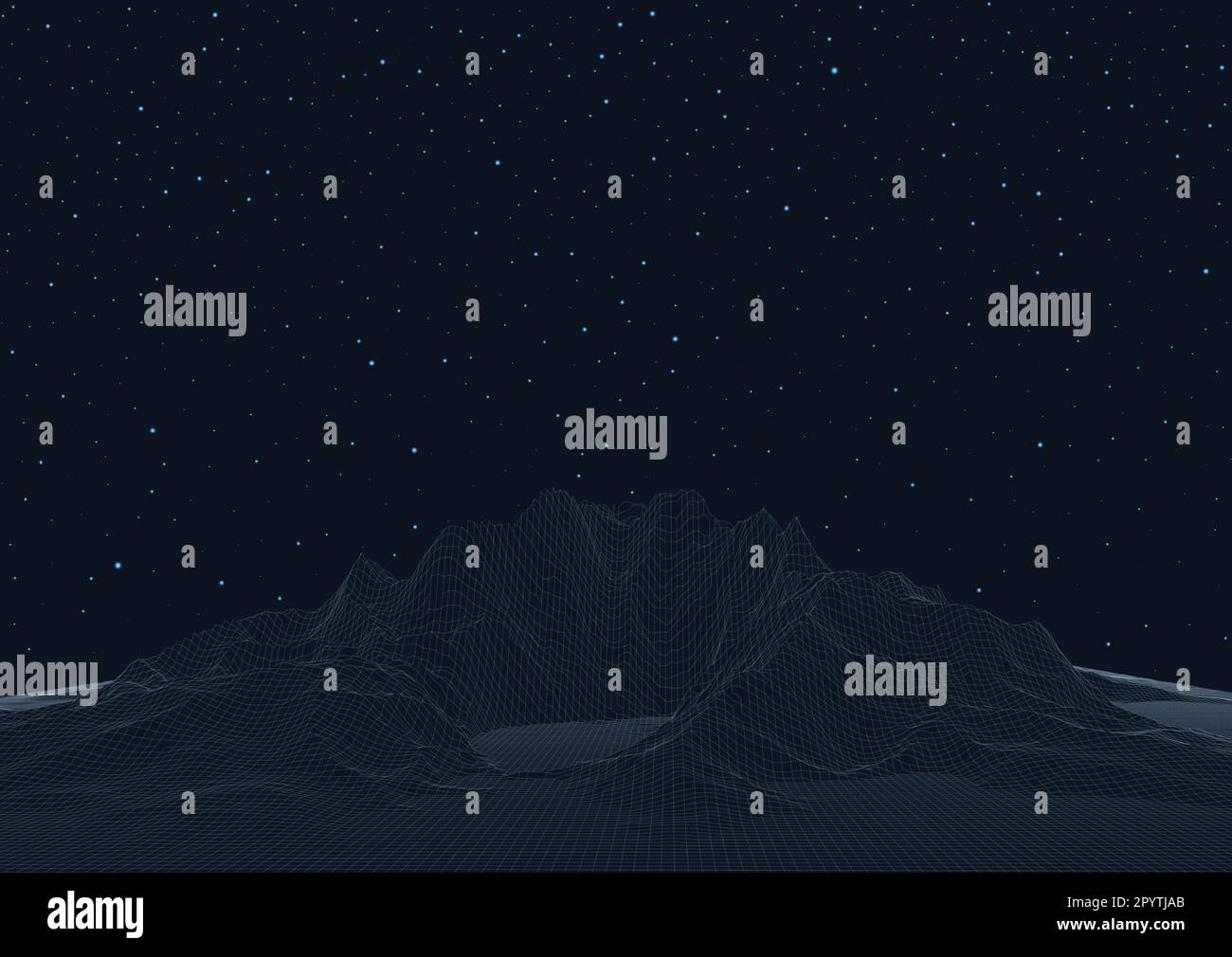 Futuristic landscape background with a wireframe landscape Stock Vector ...