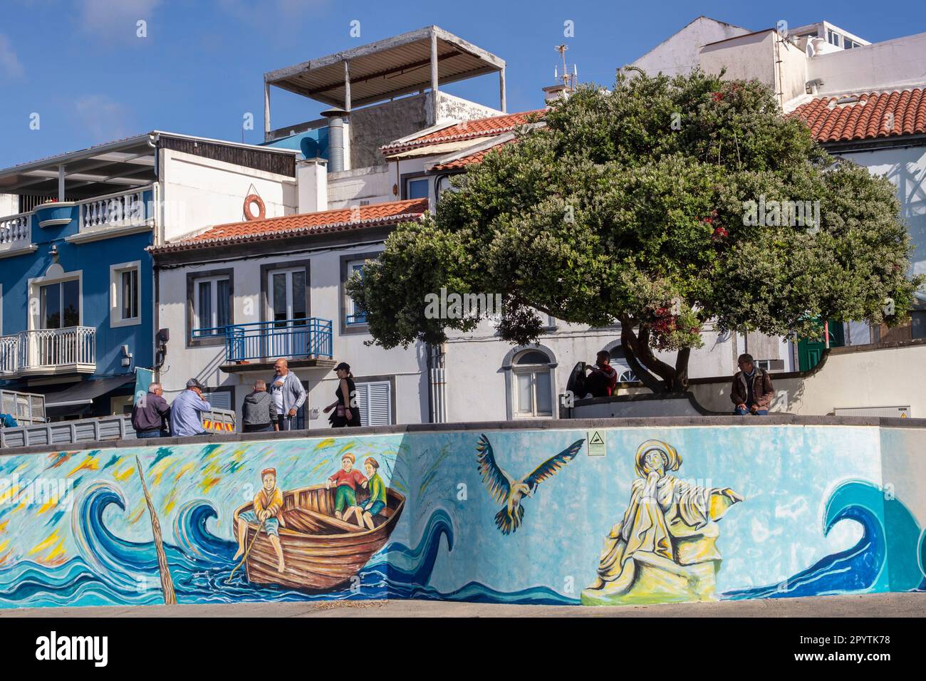 Portugal, Azores, Sao Miguel Island, Vila Franca do Campo. Fish harbour ...