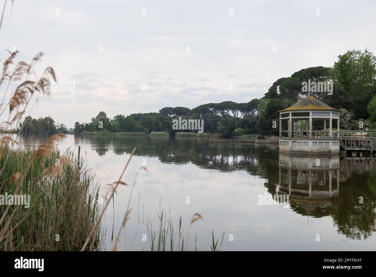 Torre del lago Puccini, Belvedere square in a cloudy day at sunset ...