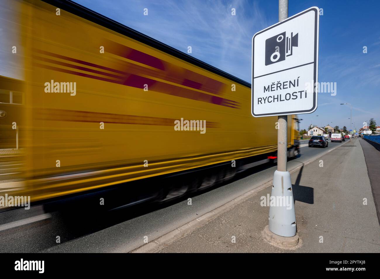 Intelligent traffic monitoring speed cameras in Koutnikova Street, in ...