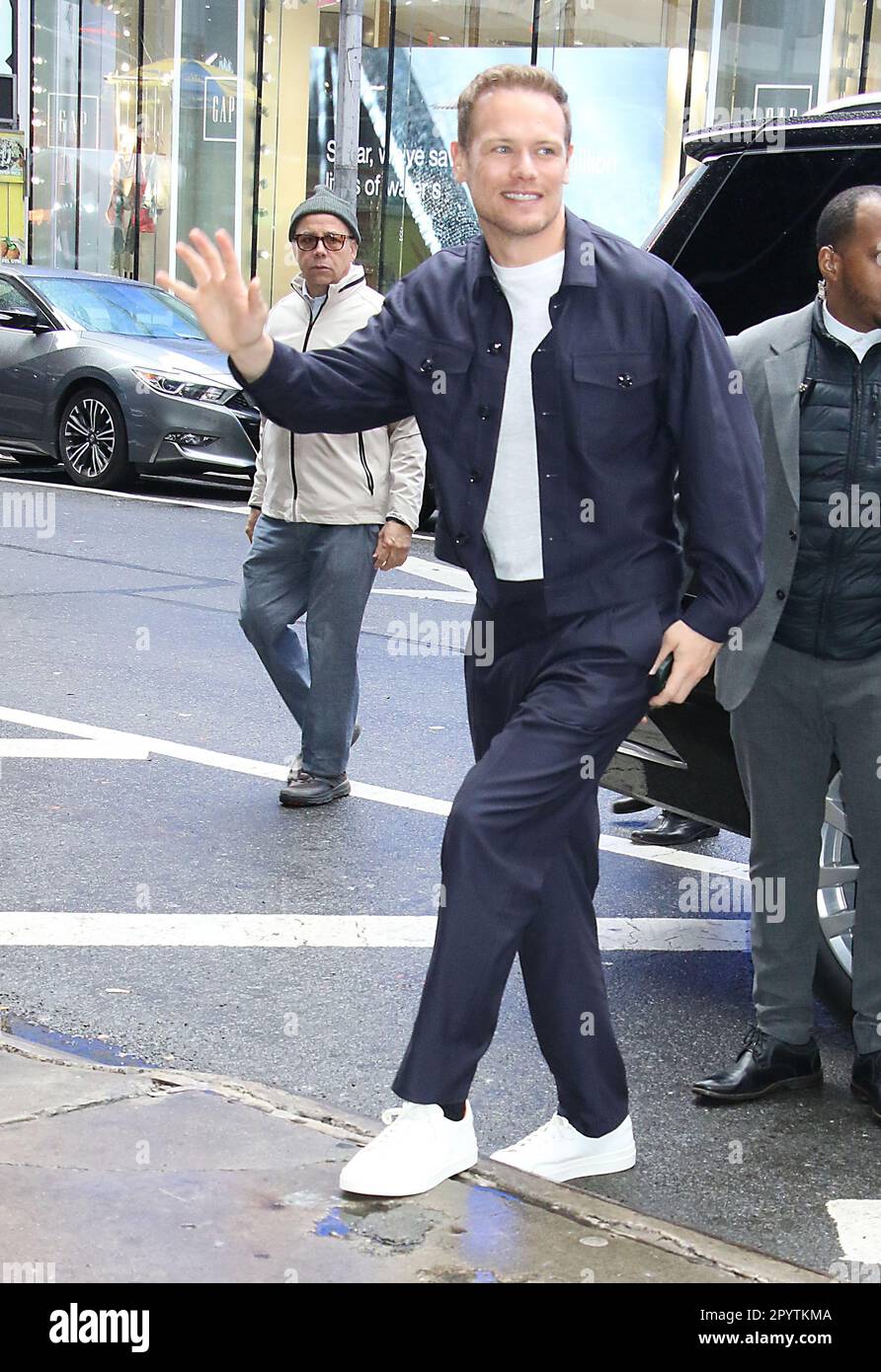 New York, NY, USA. 4th May, 2023. Sam Heughan Seen At Good Morning ...