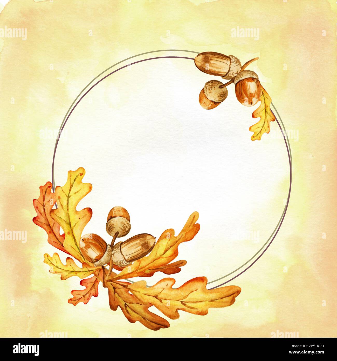 Watercolor round frame hi-res stock photography and images - Alamy