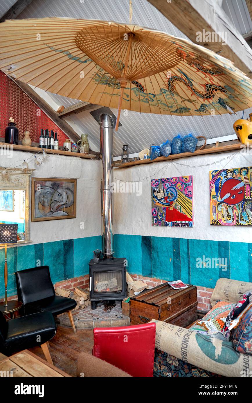 Colourful Interior of the Straw Kitchen cafe at Whichford Pottery ...