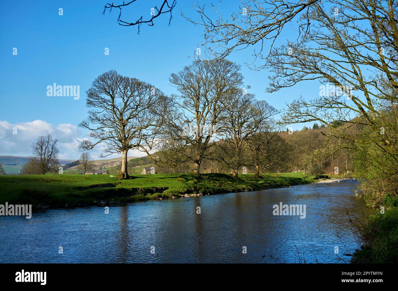 The river Hodder at Whitewell, The Forest of Bowland, Lancashire, North ...
