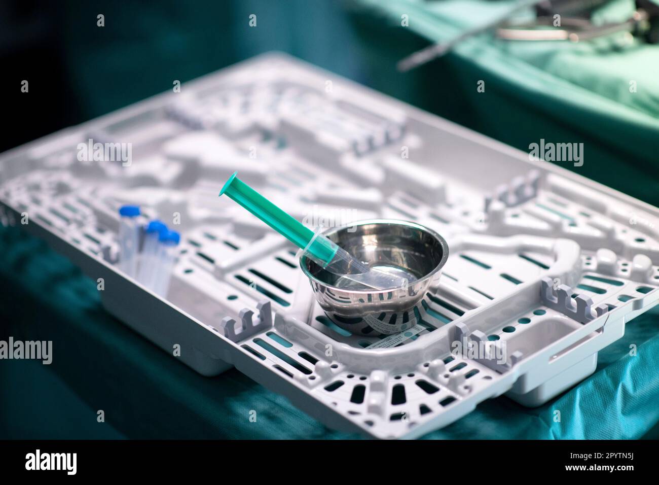 Detail during a modern hybrid surgery, 3D innovative technology with ...