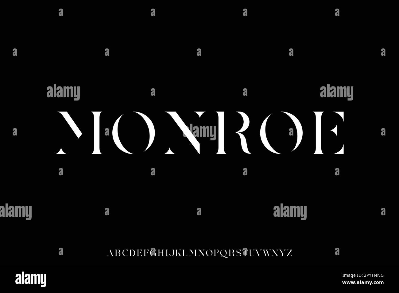 Abstract serif display font vector with minimal design style Stock ...