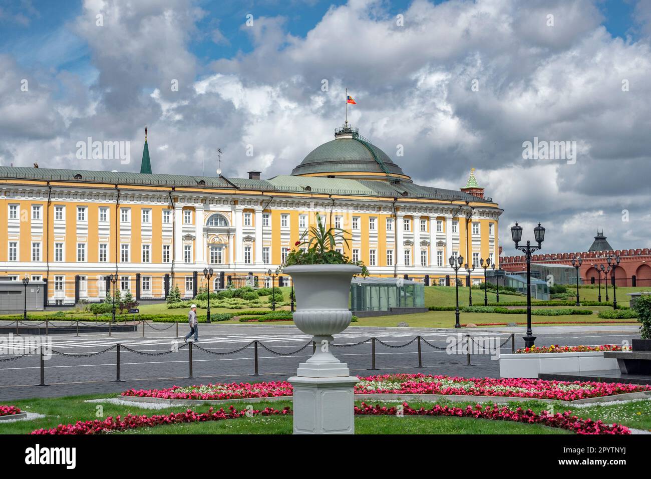 Russia, Moscow. A view of the Senate Palace of the Moscow Kremlin. In ...