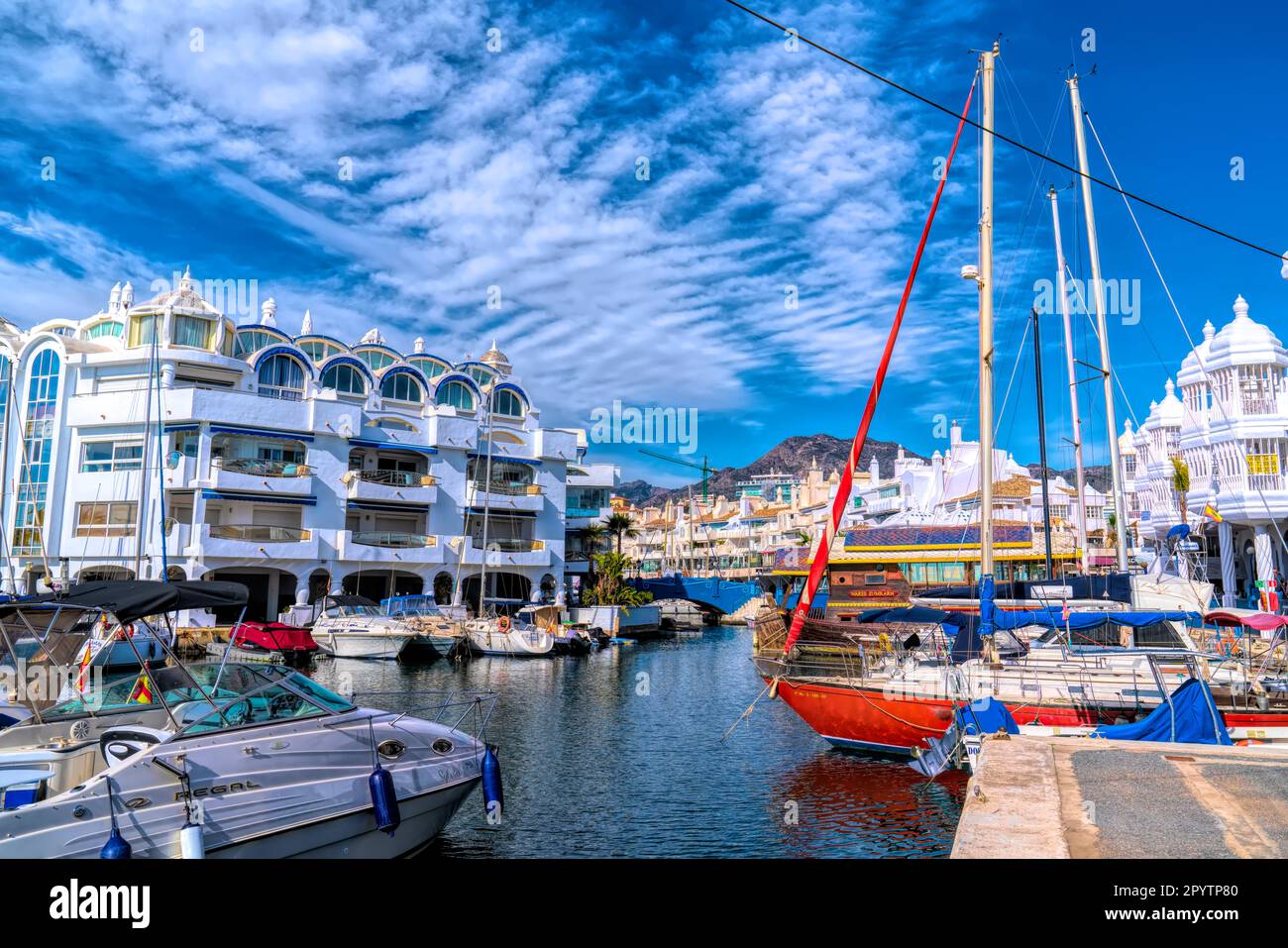 Benalmadena Spain marina puerto Costa del Sol with boats and yachts in ...