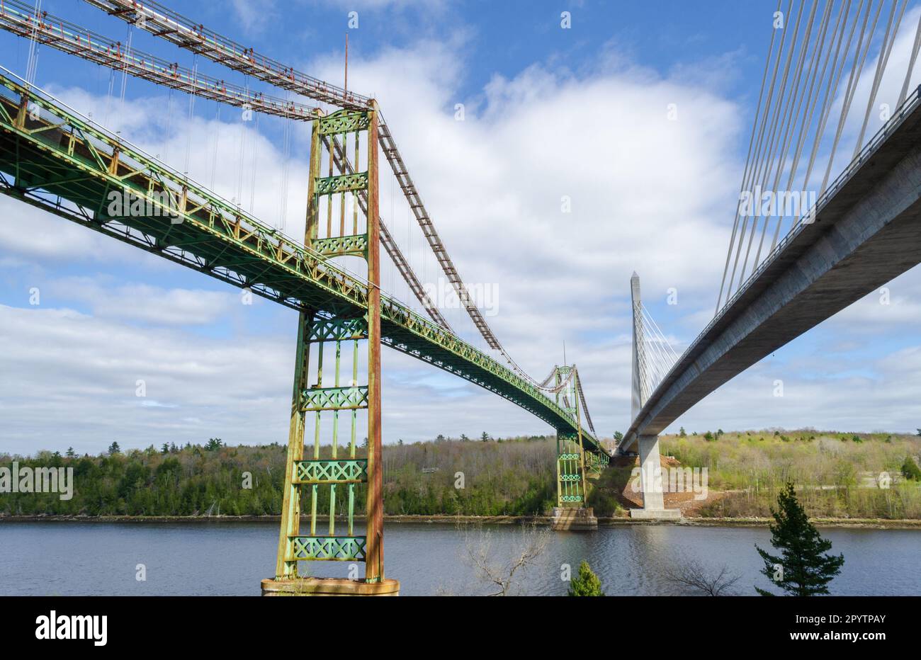 Penobscot Narrows Bridge, bridge in Verona Island, Maine Stock Photo ...