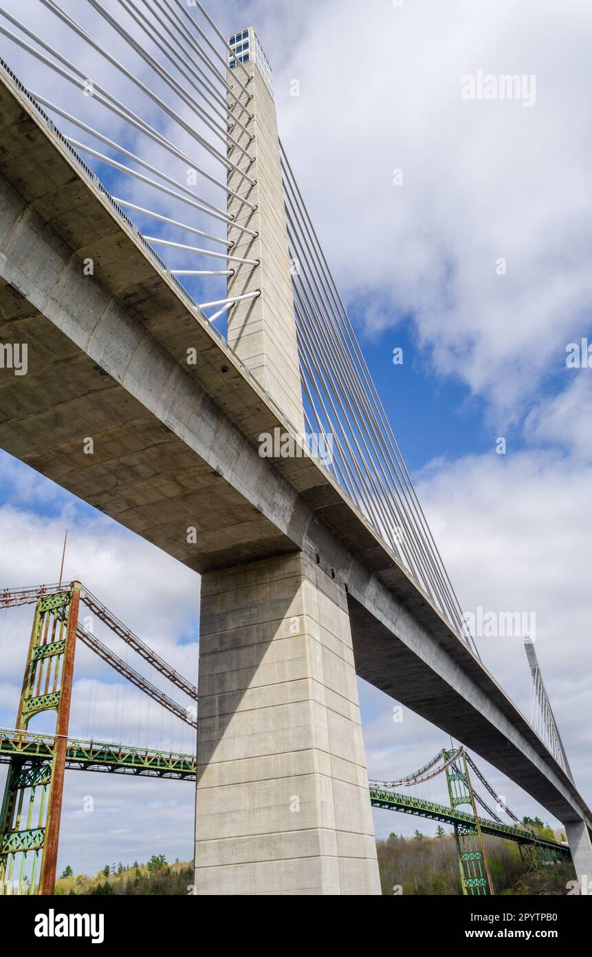 Penobscot Narrows Bridge, bridge in Verona Island, Maine Stock Photo ...