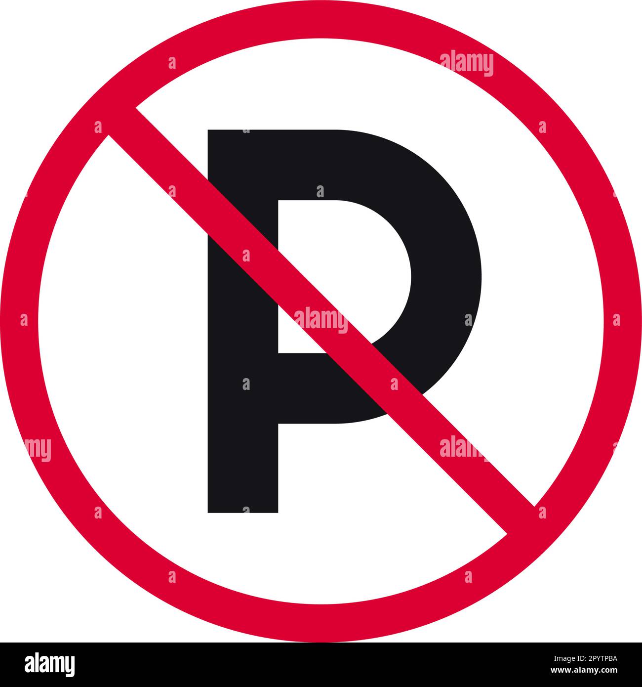 No parking prohibited sign, forbidden modern round sticker, vector ...