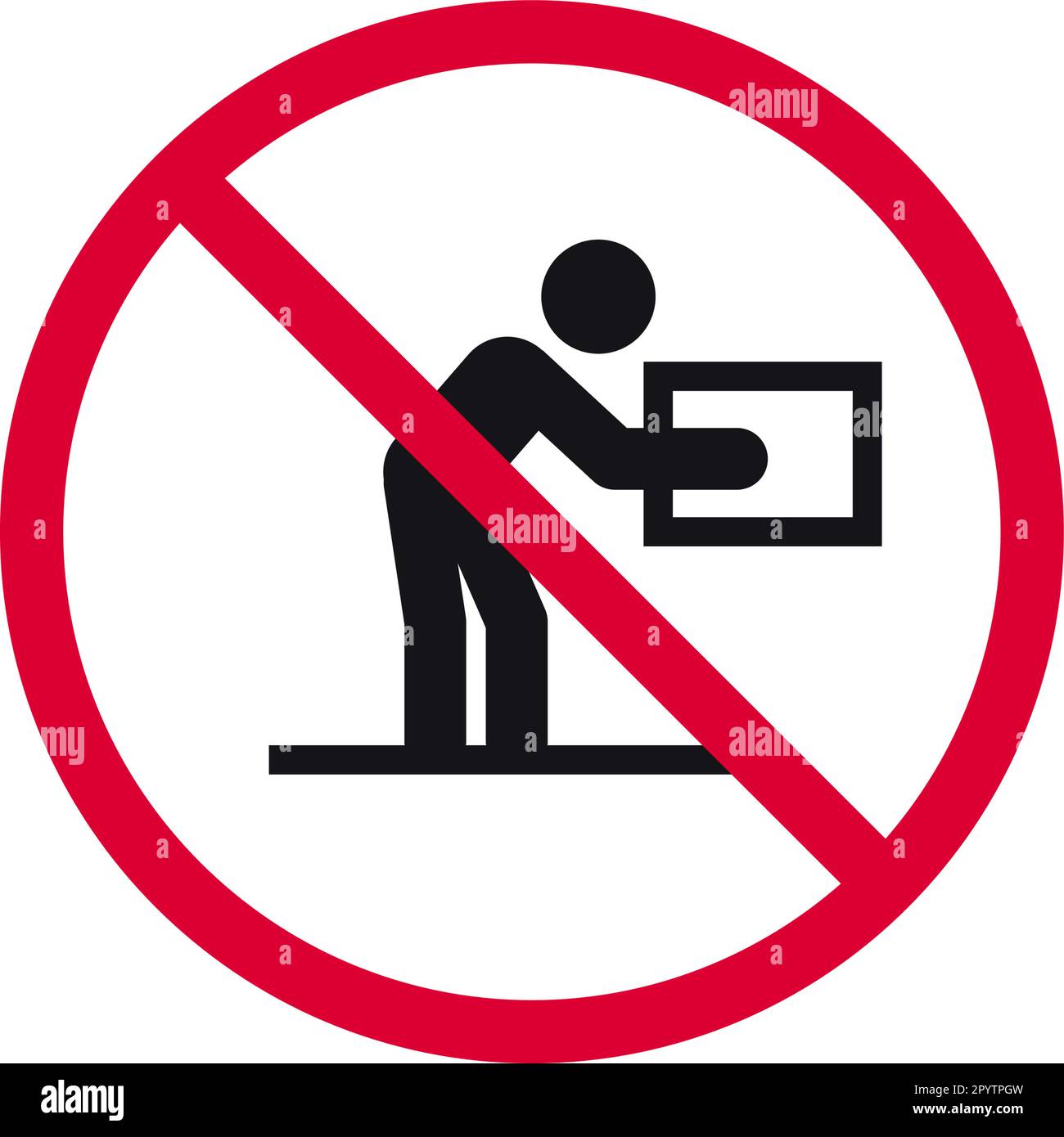 Do not lift heavy weight prohibited sign, forbidden modern round ...