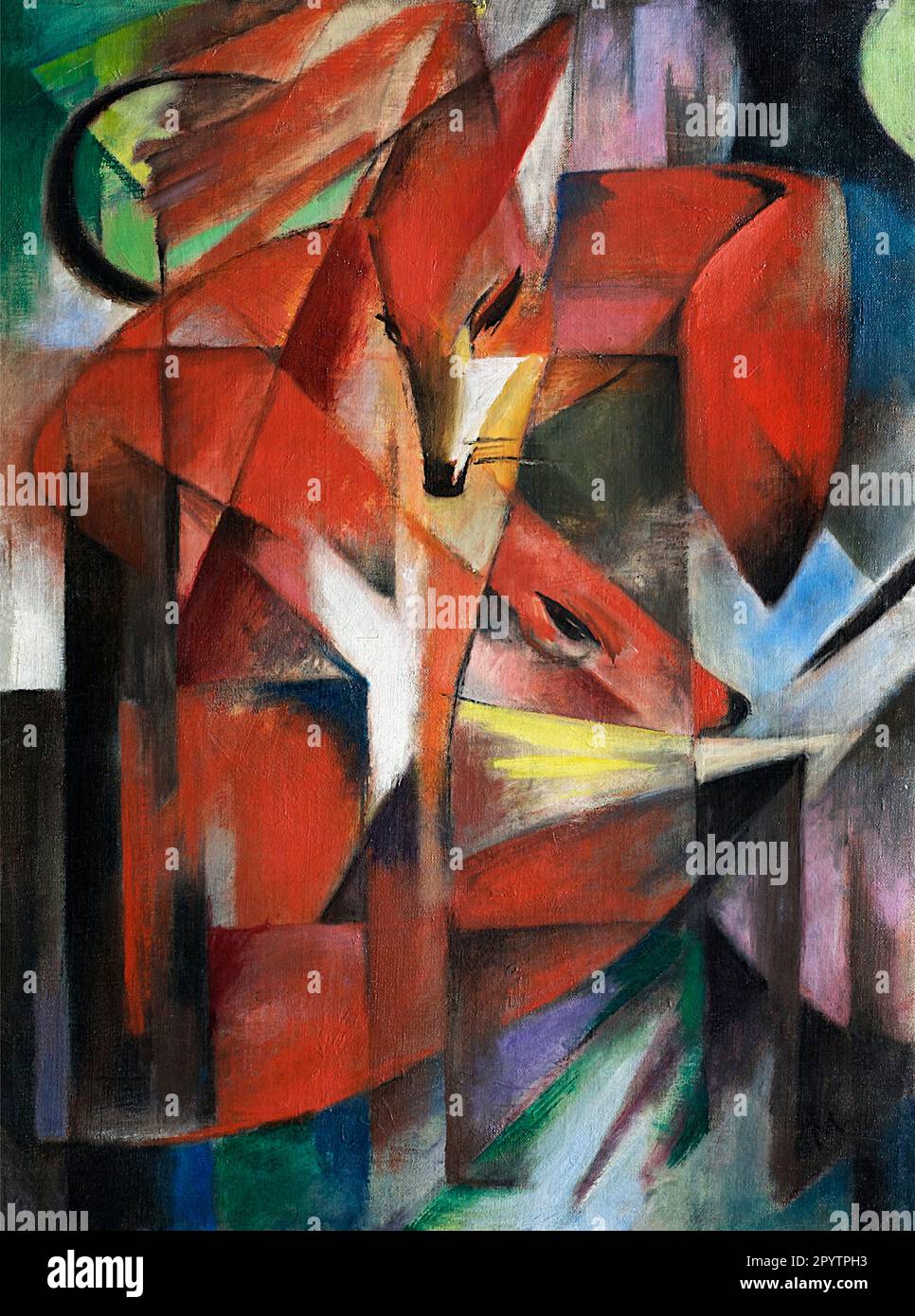 The Foxes 1913 Painting By Franz Marc German Expressionist Artist Stock ...