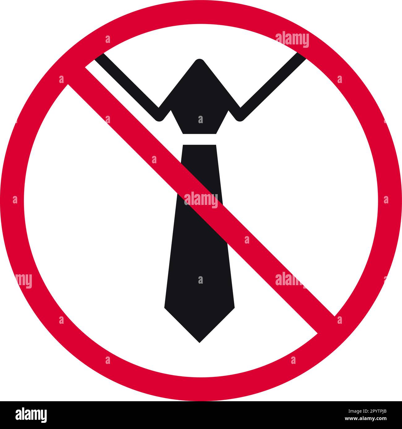 No necktie prohibited sign, forbidden modern round sticker, vector ...