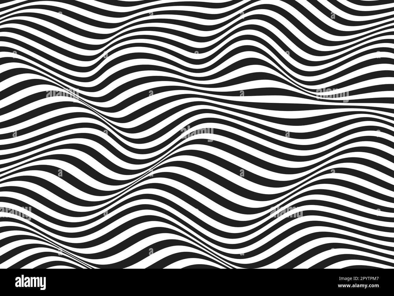 Wave of optical illusion. Abstract black and white illustrations ...