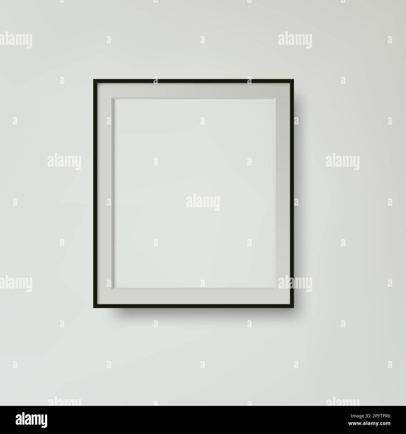 Wall black photo frame vector. Modern blank art painting Stock Vector ...