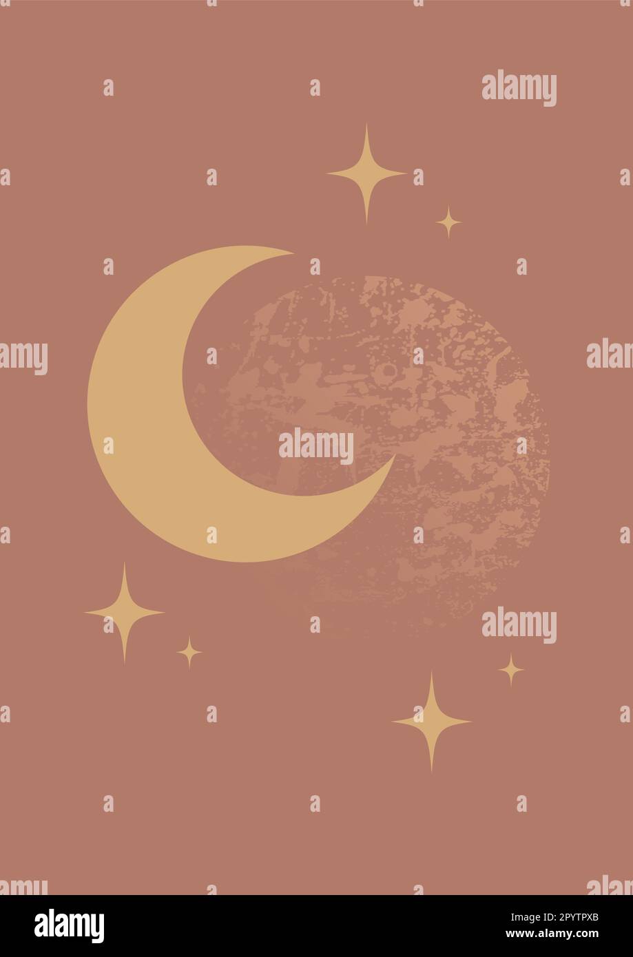 Half Moon And Stars Drawing