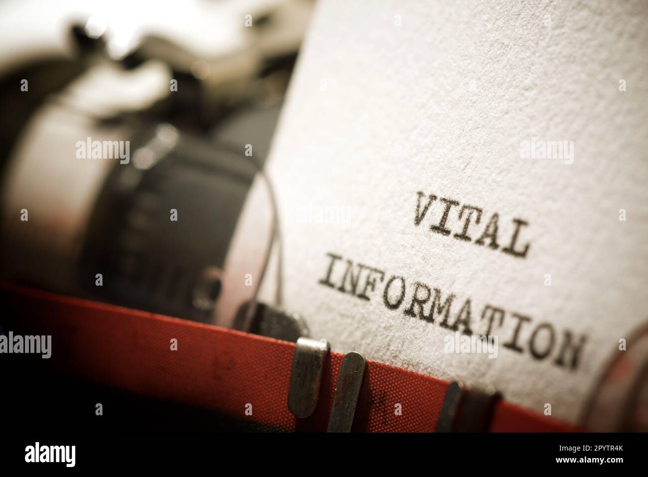 Vital information text written with a typewriter Stock Photo - Alamy