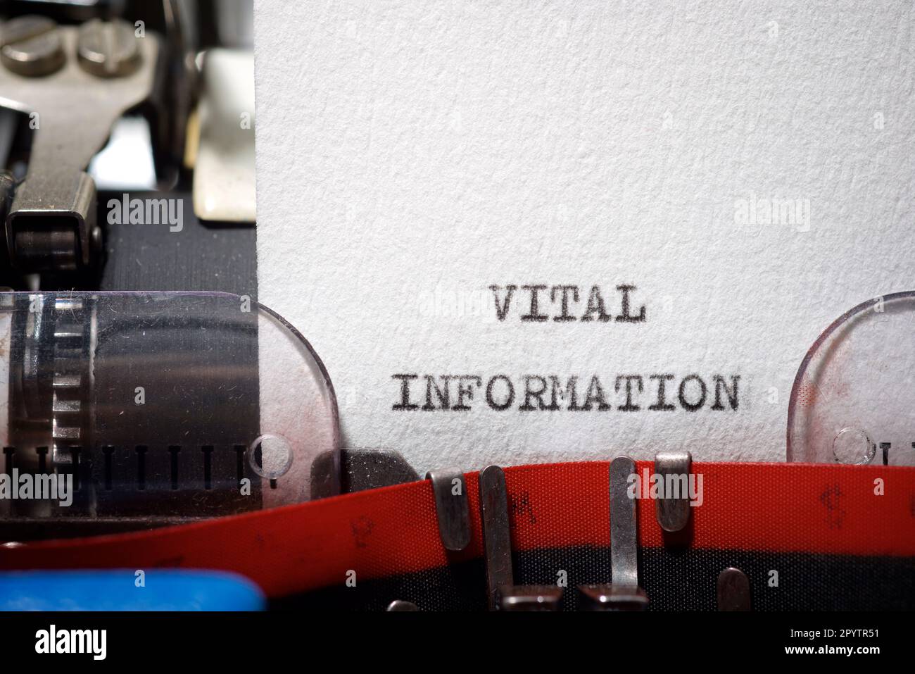 Vital information text written with a typewriter Stock Photo - Alamy