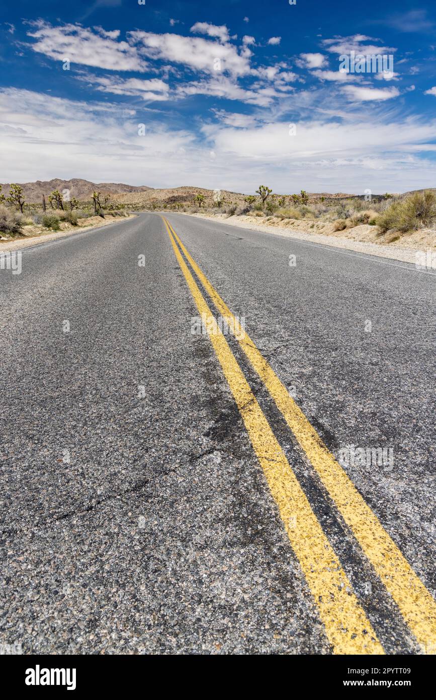 The perspective of a never-ending road, the journey of travel and ...