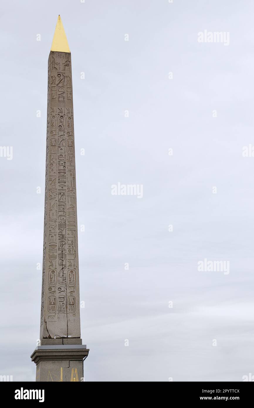 The Obelisk of Luxor in Place de la Concorde, Paris, France Stock Photo ...
