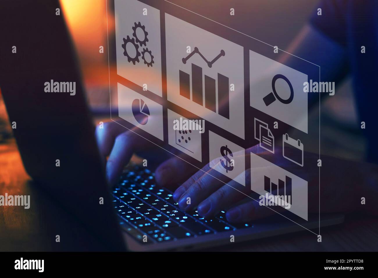 financial charts, business analytics and intelligence concept, analysys ...